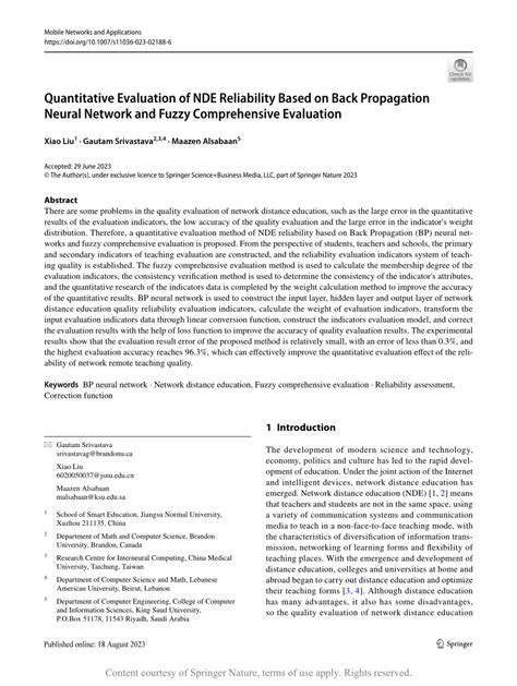 Quantitative Evaluation Of Nde Reliability Based On Back Propagation
