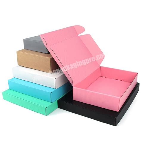 Custom Cuboid Recycled Logo Printed Pink Luxury Corrugated Folding