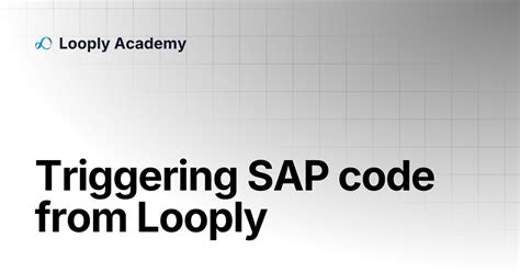 Triggering Sap Code From Looply Looply Academy Triggering Sap Code From Looply Looply Academy