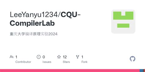 Github Leeyanyu Cqu Compilerlab