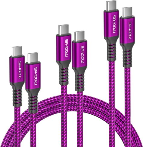 Lisen Usb C To Usb C Cable Charger For Certified 60w 3 Pack 2m Usbc To