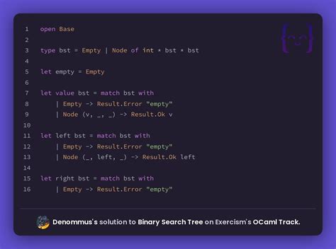 denommus s solution for binary search tree in ocaml on exercism