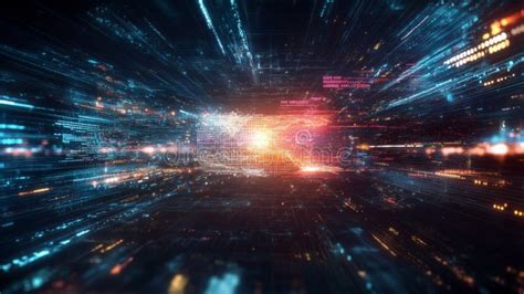 Dynamic 4k Animation Showcasing Vibrant Data Streams In A Digital