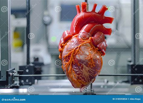 Advanced 3d Printed Human Heart Model In Laboratory Stock Illustration Illustration Of Anatomy