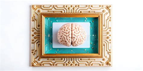 Ai Driven Digital Brain Frame Concept As A Minimalistic Border Frame With Brainwave And