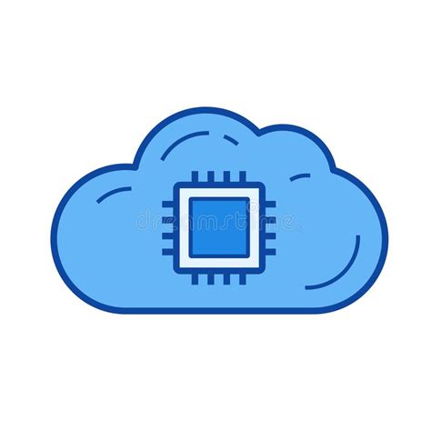 Cloud Data Storage Line Icon Stock Vector Illustration Of Draw Outline 100294112