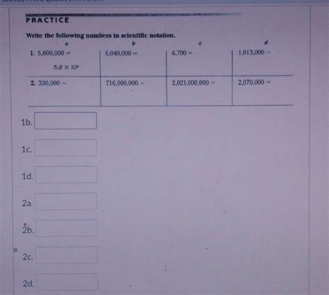 solved practice write the following numbers in scientific notation 1b