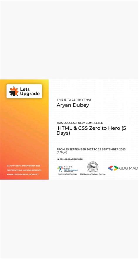 Completed A 6 Day Html And Css Zero To Hero Workshop Aryan Dubey Posted On The Topic Linkedin