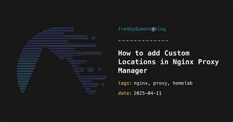 How To Add Custom Locations In Nginx Proxy Manager Freddydumont