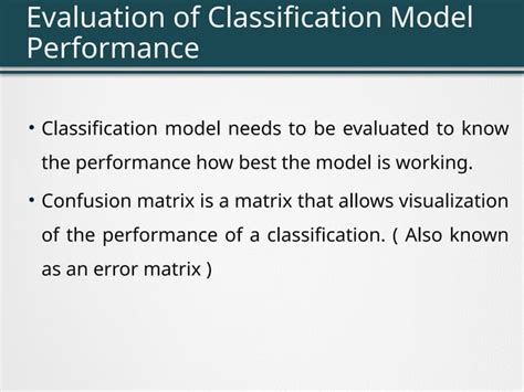 Model Performance Evaluation With Classification Modelpptx