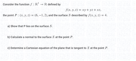 solved consider the function f r3→r defined by