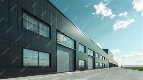 Modern Warehouse Exterior With Architectural Features And Efficient