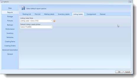 Printing Listing Labels