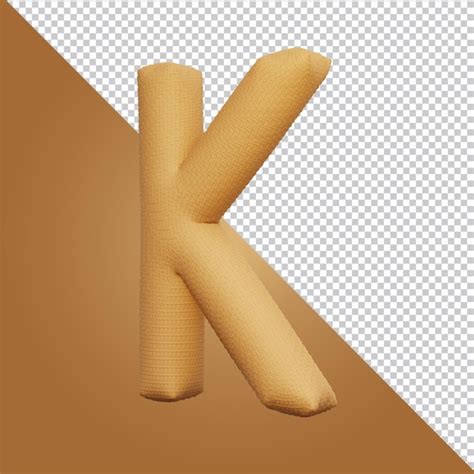 Premium PSD D Rendering Of Alphabet Letter K Isolated