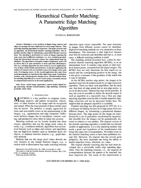 hierarchical chamfer matching a parametric edge matching algorithm pdf