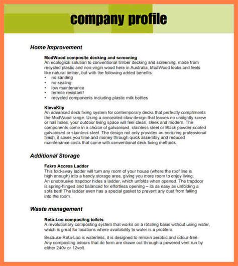 8 Profile Company Template Company Letterhead Intended For Business