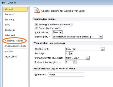 2 Maka Dialog Box Excel Options Akan Muncul Mirip Seperti Ms Excel 2007