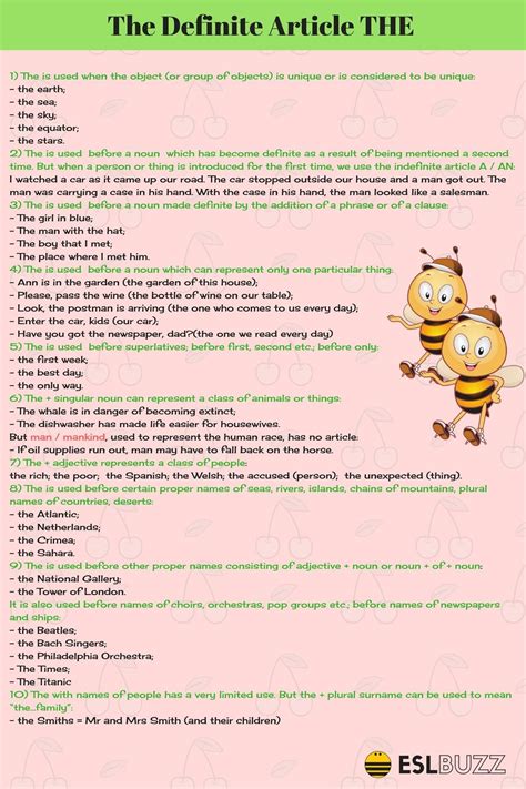 The Definite Article The In English Grammar Rules Английская