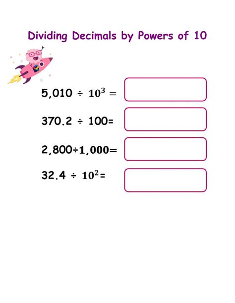 Dividing Decimals By Powers Of 10 Worksheet Worksheets Library