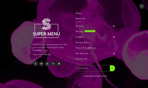 Super Floating And Fly Menu Sticky Side One Page Navigator Off