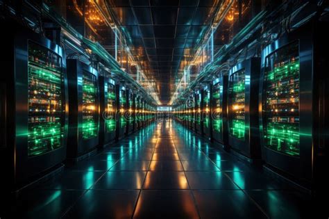 Server Racks In Computer Network Security Server Room Futuristic Data Center Ai Generated