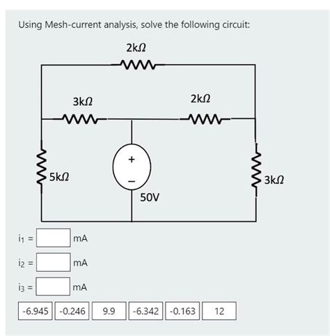 Solved Using Mesh Current Analysis Solve The Following Chegg