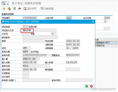 sap fb03的凭证修改抬头和行项目凭证 sap fb03行项目文本为空的替代成抬头文本的值 csdn博客