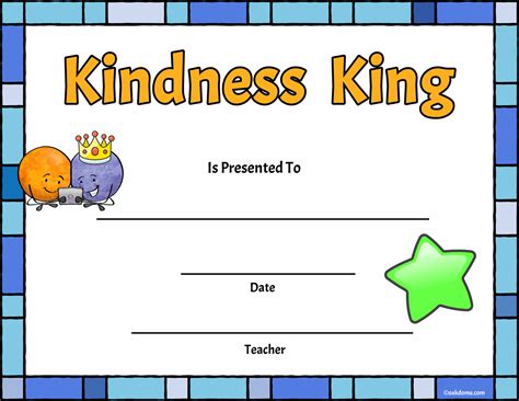 Kindness Award Certificate Printable At Bryan Hanes Blog