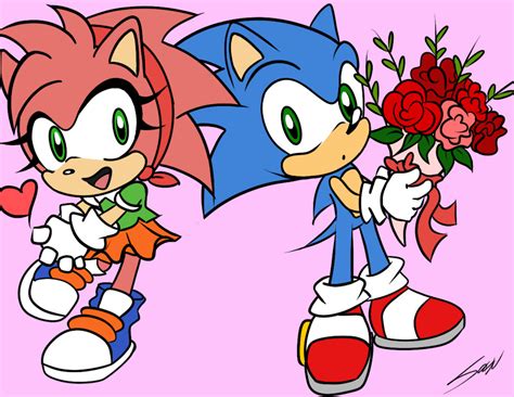 Classic Sonic And Amy Valentines By Sayu
