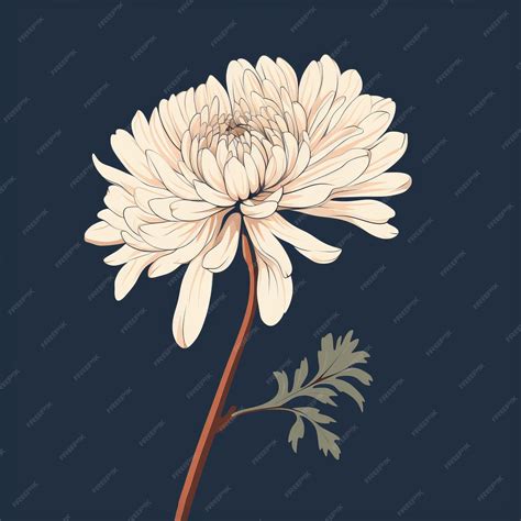 Premium Ai Image Vintage Chrysanthemum Flower Poster Design On Blue