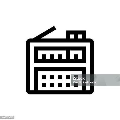 라디오 라인 아이콘 디자인 완벽한 픽셀 편집 가능한 스트로크 광고 광고 프로모션 전자 상거래 마케팅 슬로건 광고에 대한 스톡