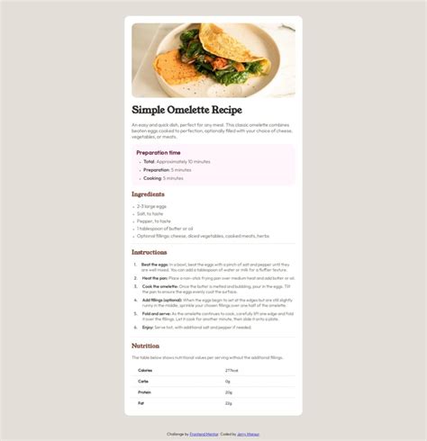 Frontend Mentor Recipe Page Coding Challenge Solution