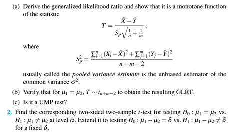 solved derive the generalized likelihood ratio and show that it is a