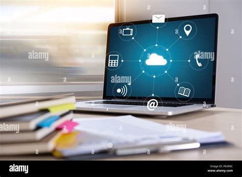Cloud Computing Diagram Network Data Storage Technology Service Stock