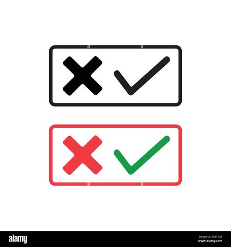 Check Marks Tick And Cross Vector Icons Stock Vector Image And Art Alamy