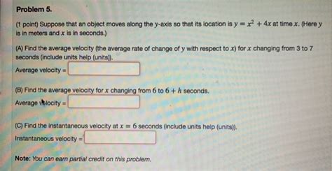 solved problem 5 1 point suppose that an object moves