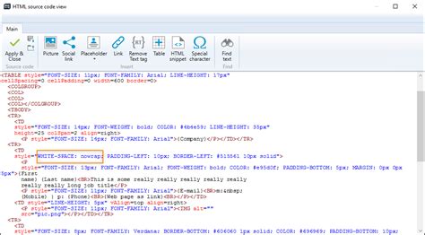 How To Avoid Wrapping Of Text In Email Signatures