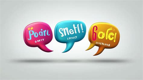 Three Colorful Speech Bubbles With Words Written In Them Premium Ai