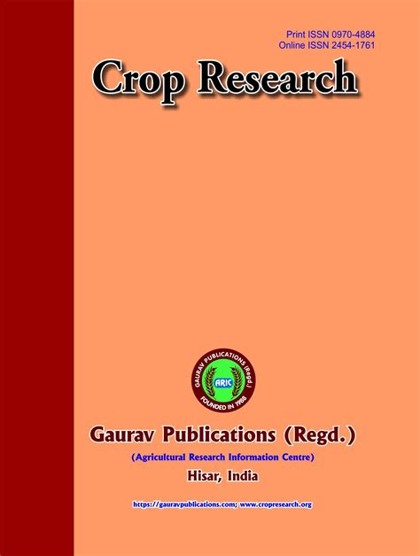 Crop Research And Research On Crops International Journal On Crops Farming And Agri Management