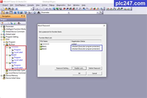 Unlock Password Gx Works2 Function Block And Pou Program Plc