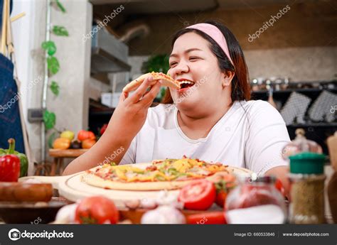 Fat Lady Eating Pizza
