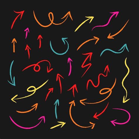 손으로 그린 화살표 컬렉션 무료 벡터