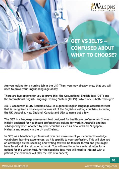 OET Vs IELTS Confused About What To Choose Walsons Healthcare