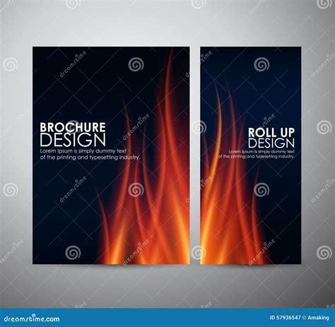 Fire Flames Background Brochure Business Design Template Or Roll Up