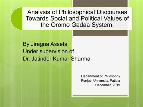Analysis Of Philosophical Discourses On Pptx