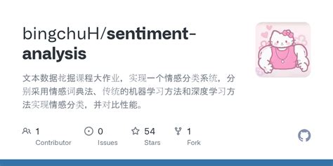 github bingchuh sentiment analysis 国科大文本数据挖掘课程大作业，实现一个情感分类系统，分别采用情感