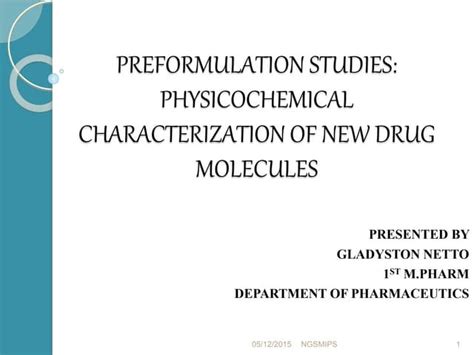 Preformulation Studies Pptx Chemistry Science Preformulation Studies Pptx Chemistry Science