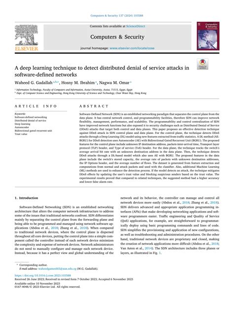Pdf A Deep Learning Technique To Detect Distributed Denial Of Service