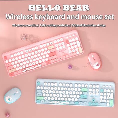 Mofii Geezer Hello Bear Super Cute Office Keyboard Mouse Set Usb Receiver Original Bear