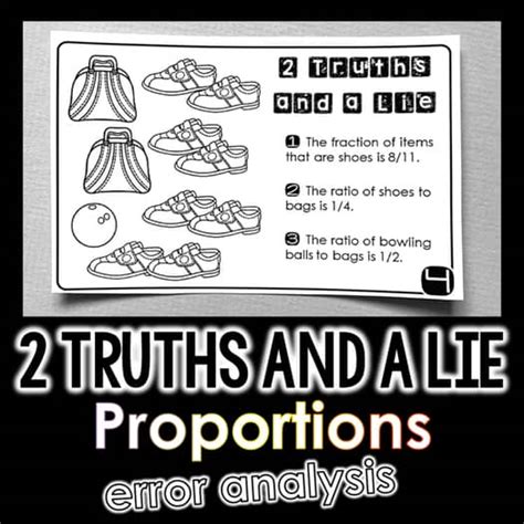 2 Truths And A Lie Ratios And Proportions Math Error Analysis Activity